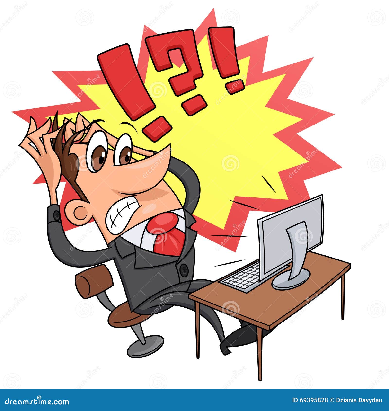 Stress while Working at Computer 4 Stock Vector - Illustration of ...