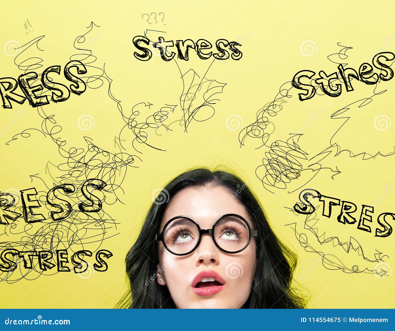 Stress with young woman stock image. Image of female - 114554675