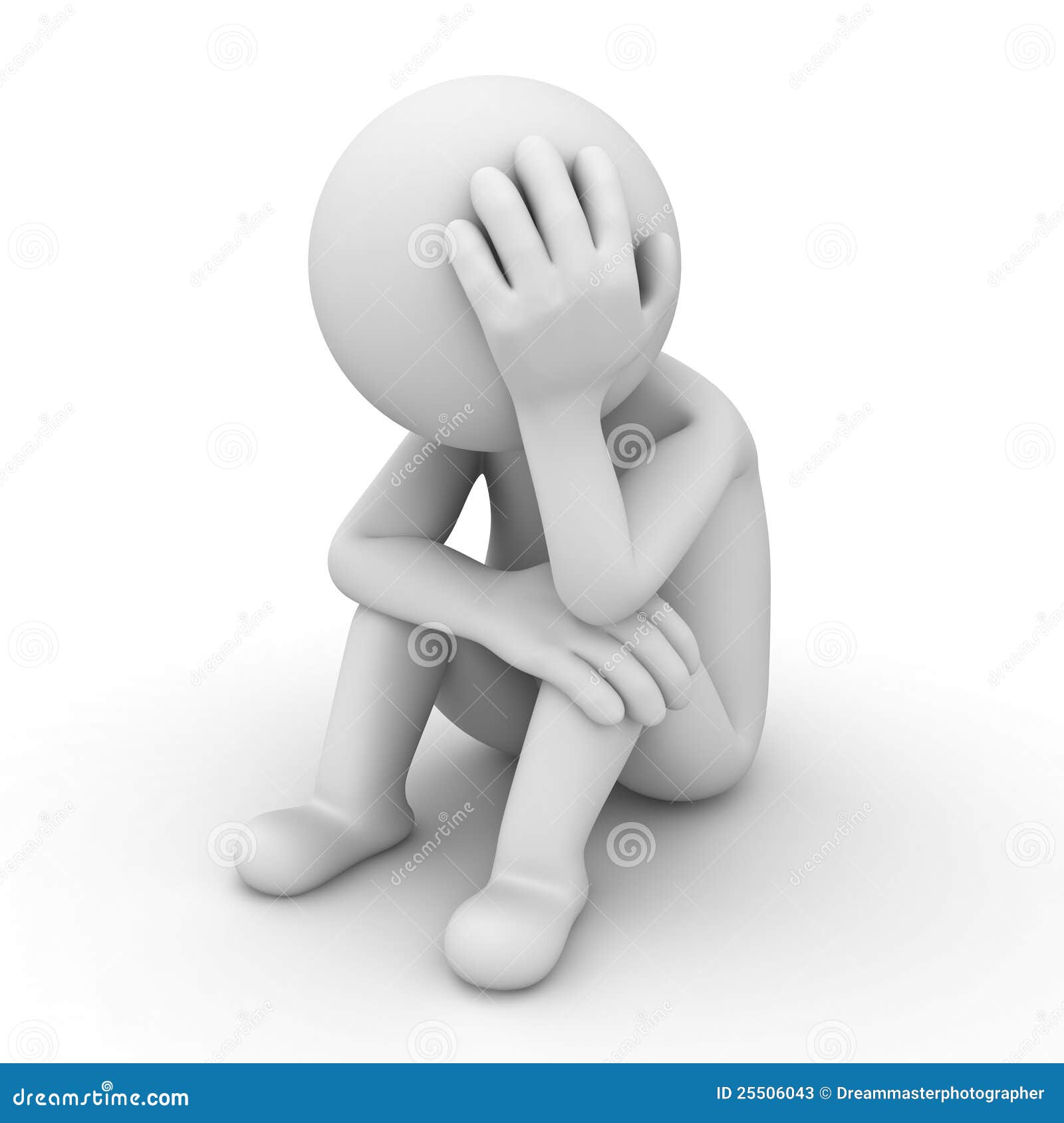 Stressed 3d man stock illustration. Illustration of alone - 25506043