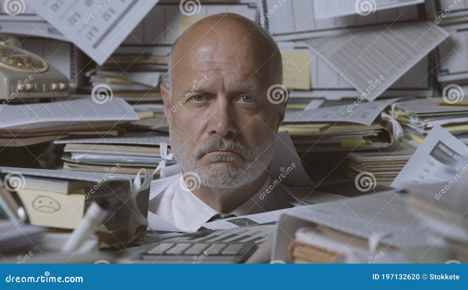 Stressed Accountant Overwhelmed by Work Stock Photo - Image of ...