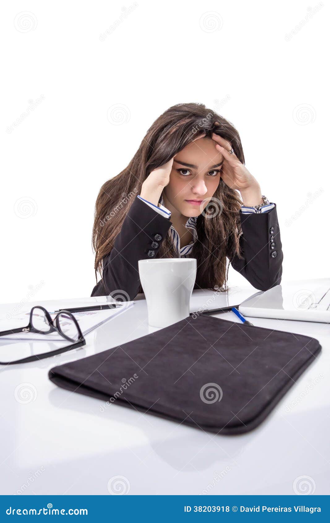 Stressed Angry Business Woman with Hands in Head Stock Photo - Image of ...