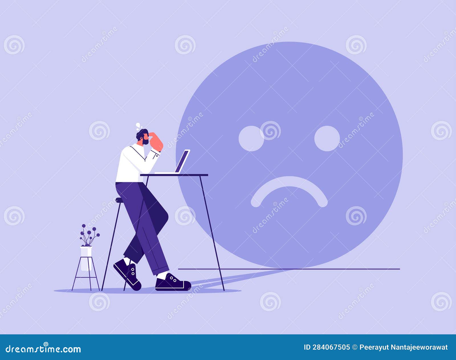 Stressed and Anxiety on Failure Concept Stock Vector - Illustration of ...