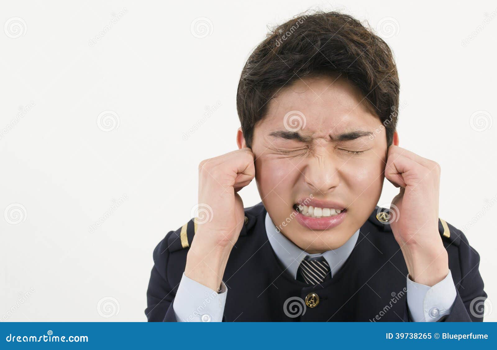 Stressed Asian Airline Pilot Stock Image - Image of korean, business ...