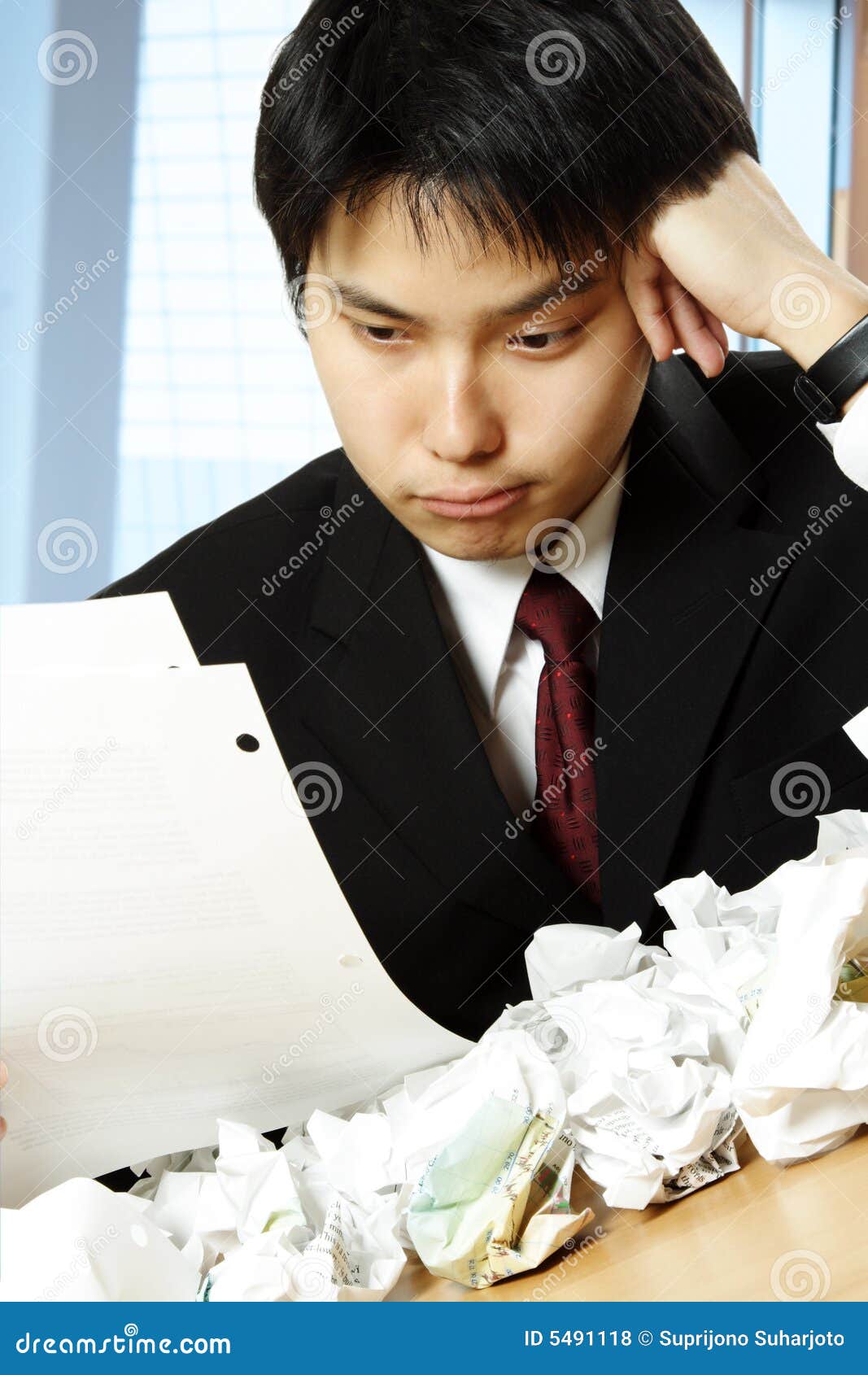 Stressed asian businessman stock photo. Image of frustration - 5491118