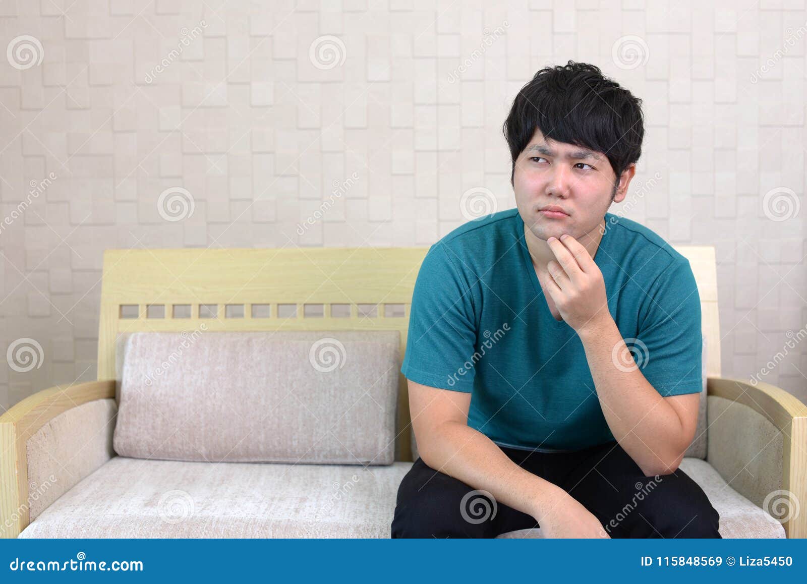 Stressed Asian man stock image. Image of male, expression - 115848569