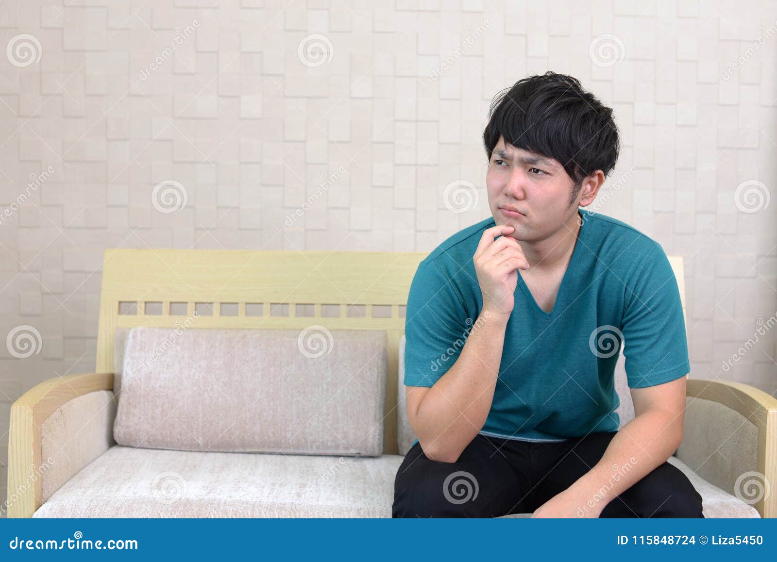 Stressed Asian man stock photo. Image of health, human - 115848724