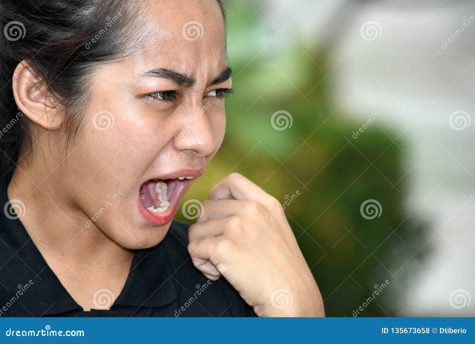 Stressed Beautiful Asian Female Stock Photo - Image of good ...