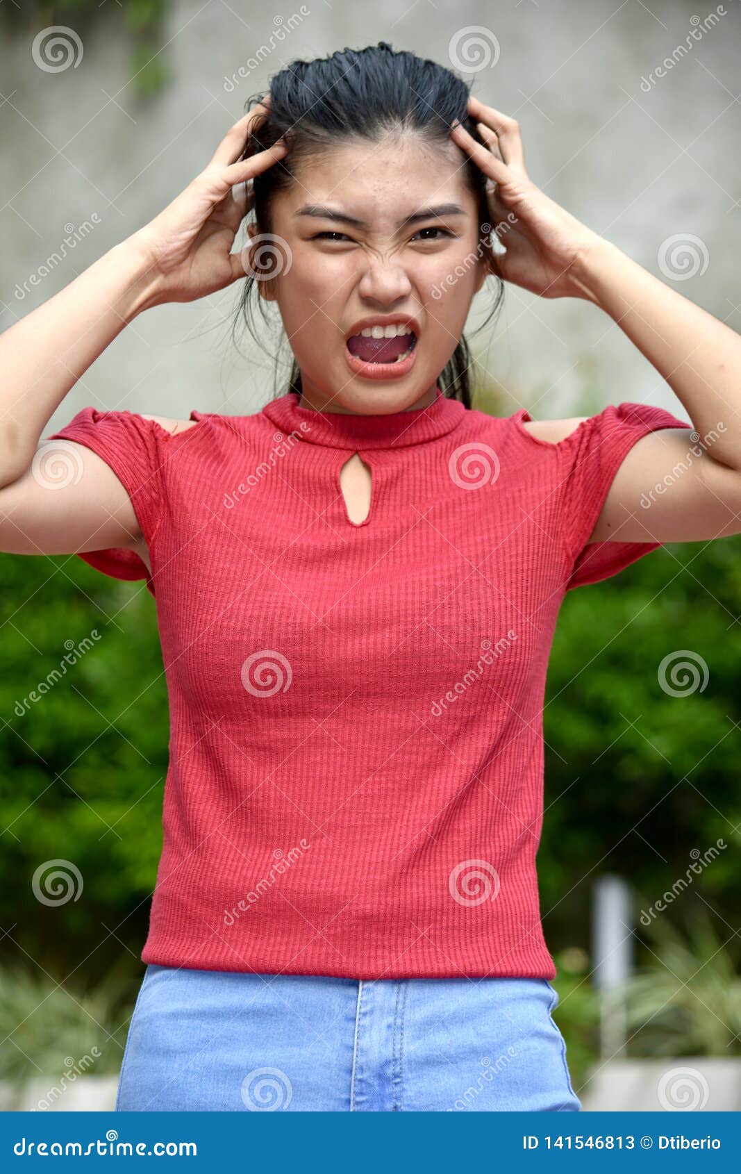 Stressed Beautiful Asian Person Stock Image - Image of pretty, worry ...