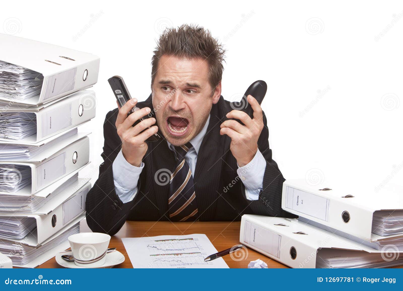 Stressed Business Man Screaming Frustrated Stock Image - Image of ...