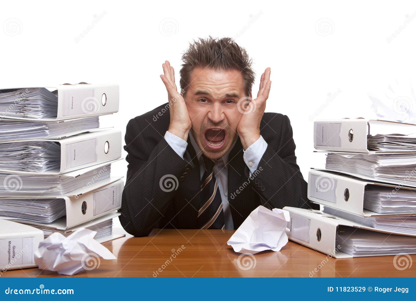 Stressed Business Man Screams Frustrated in Office Stock Image - Image ...
