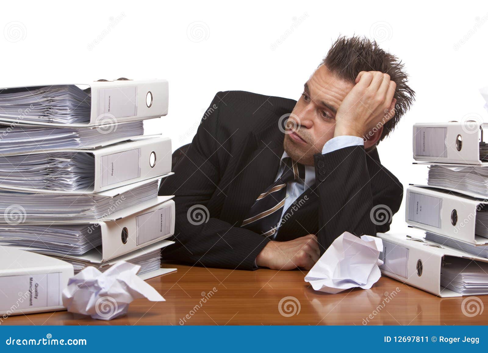 Stressed Business Man Sitting Frustrated in Office Stock Image - Image ...