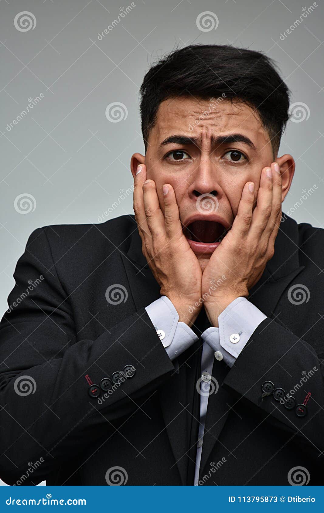 Stressed Business Man Wearing Suit And Tie Stock Image Image Of