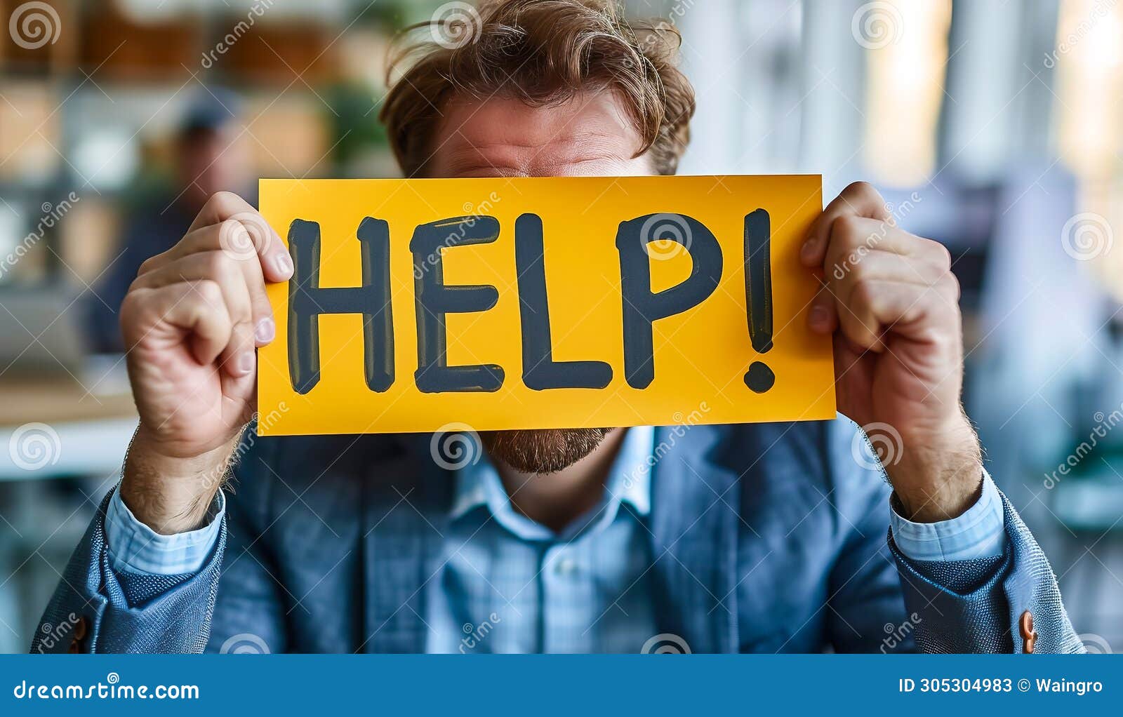 Stressed Business Person Asking for Help Stock Illustration ...
