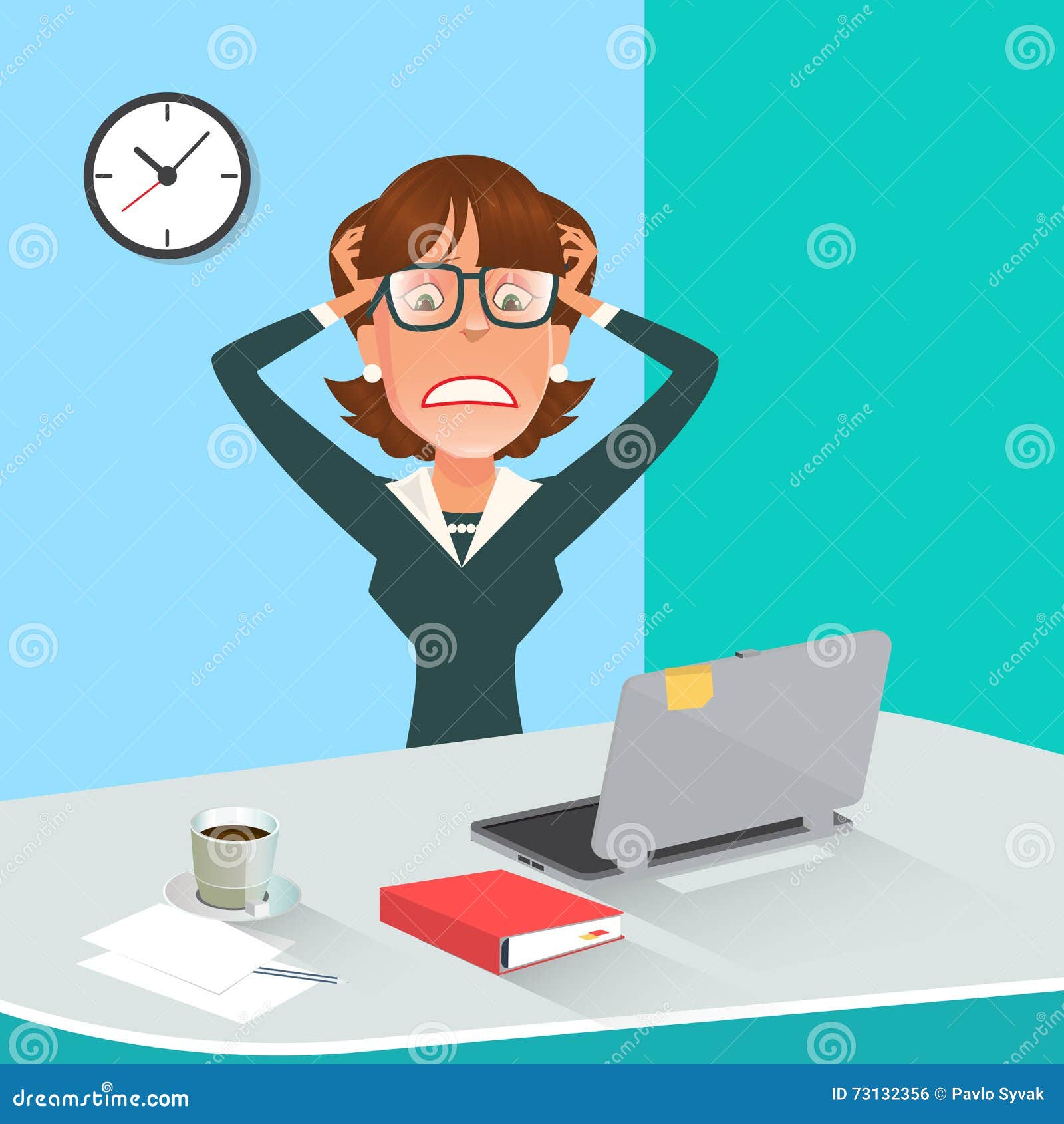 Stressed Business Woman in Office Work Place with Computer. Stock ... Stressed Business Woman in Office Work Place with Computer. Stock ...