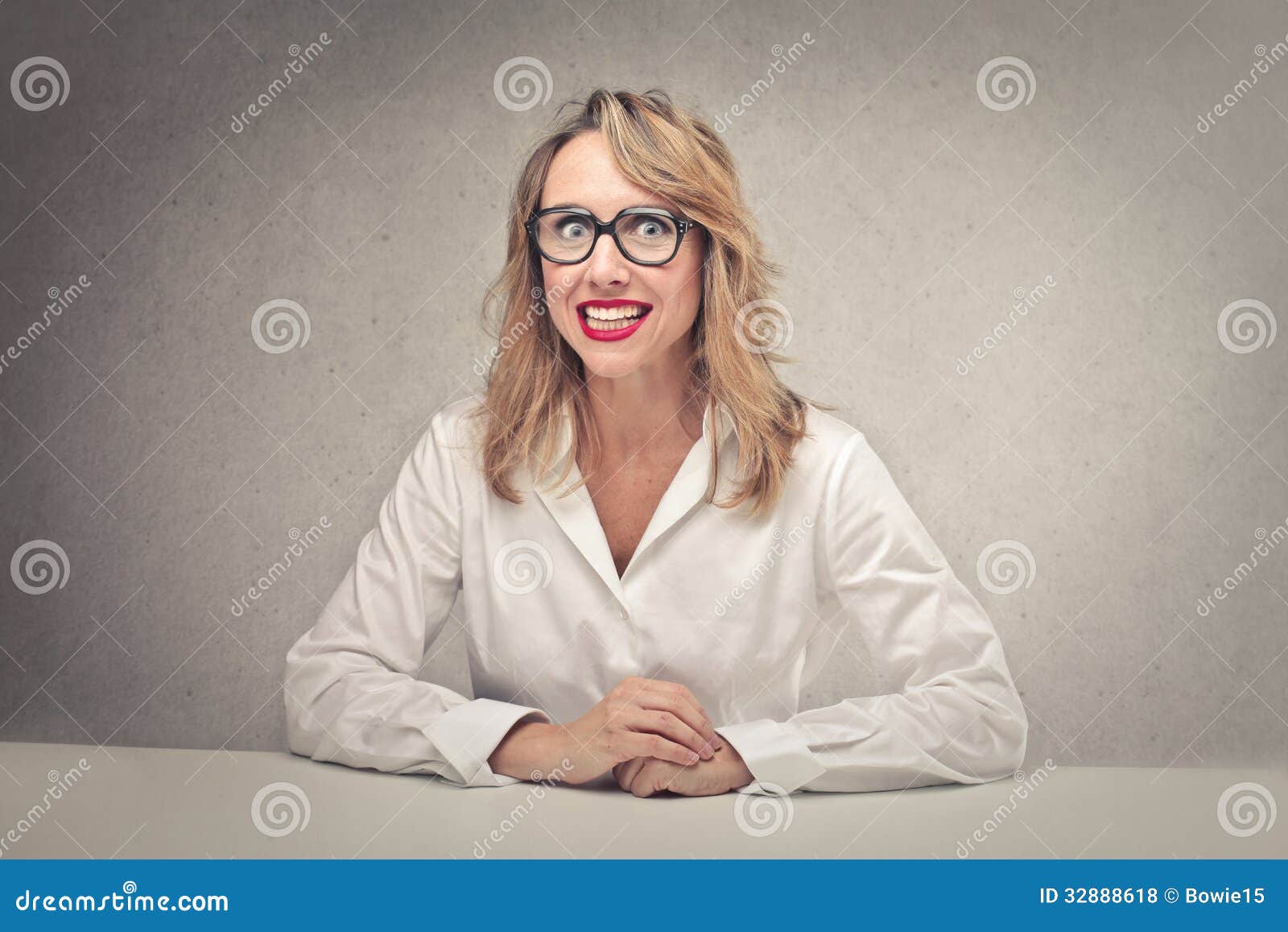 Stressed business woman stock photo. Image of happy, glasses - 32888618