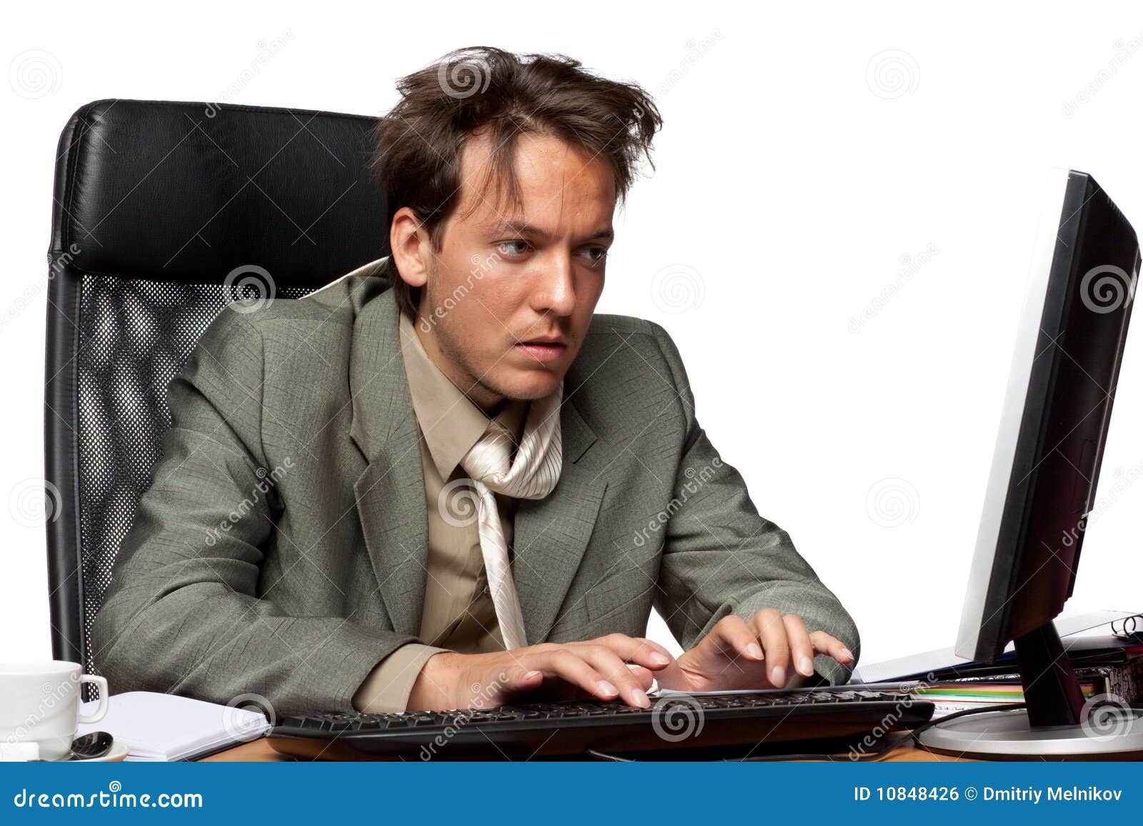 Stressed businessman stock photo. Image of head, expression - 10848426