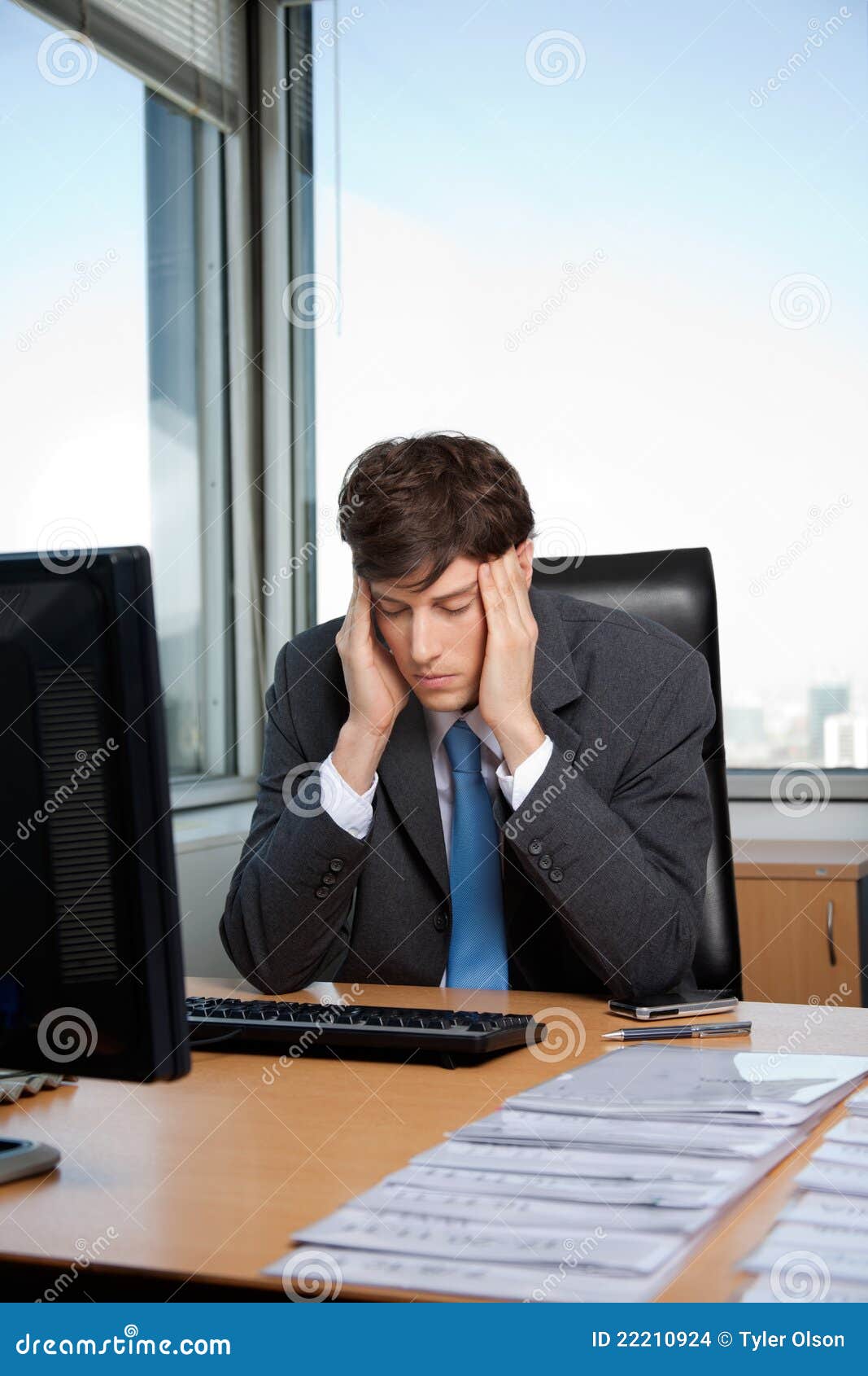 Stressed Businessman stock photo. Image of person, portrait - 22210924
