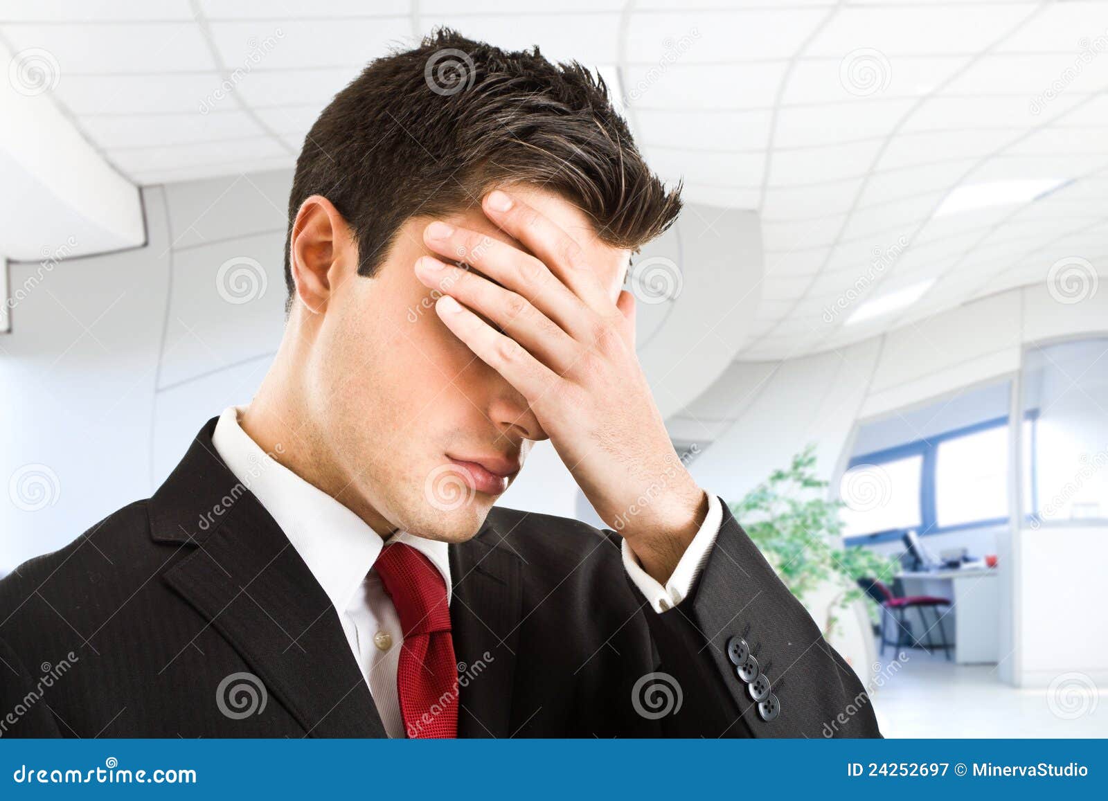 Stressed businessman stock image. Image of headache, depression - 24252697