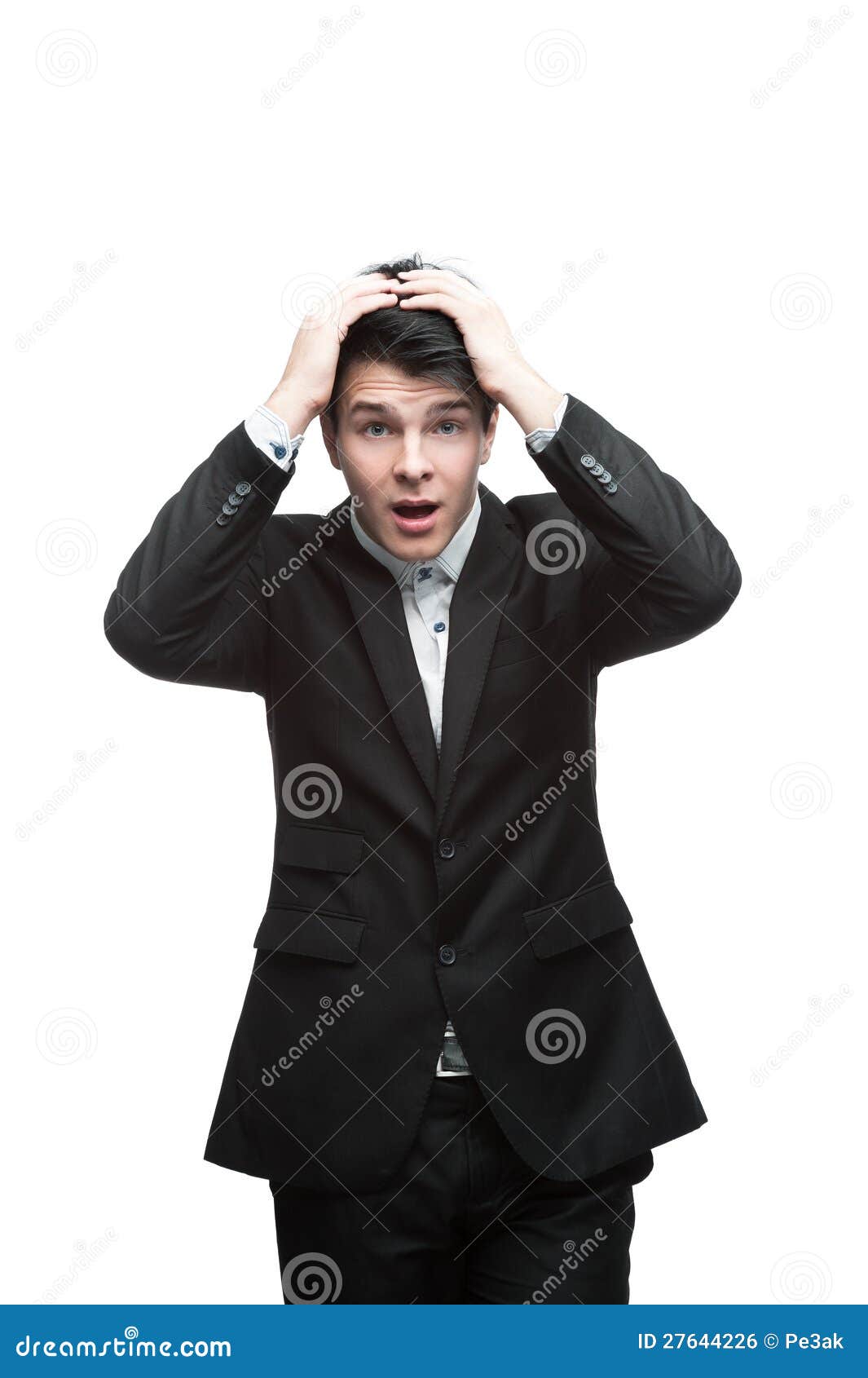 Stressed businessman stock photo. Image of male, frightened - 27644226