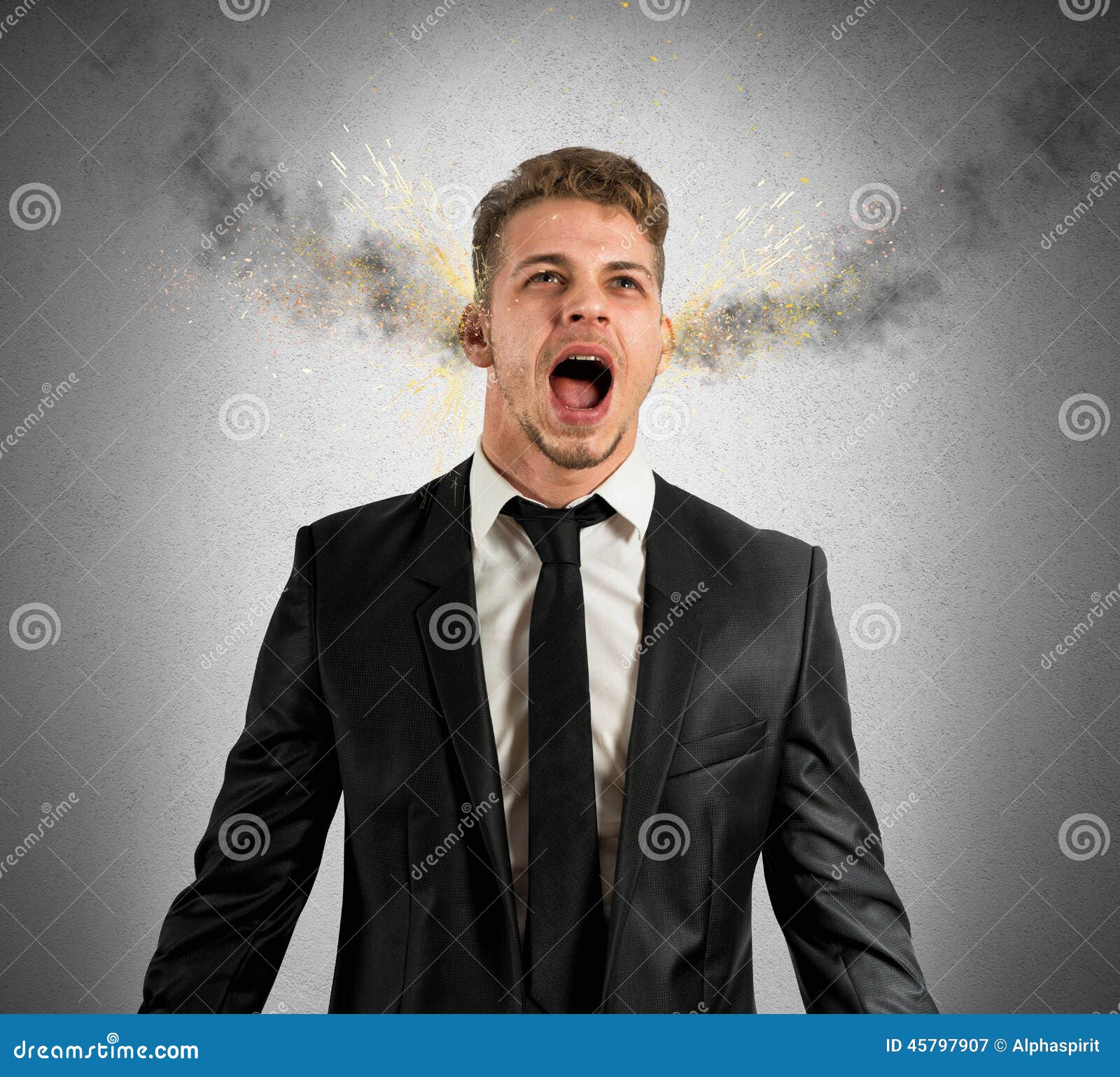 Stressed businessman stock image. Image of burst, exhausted - 45797907