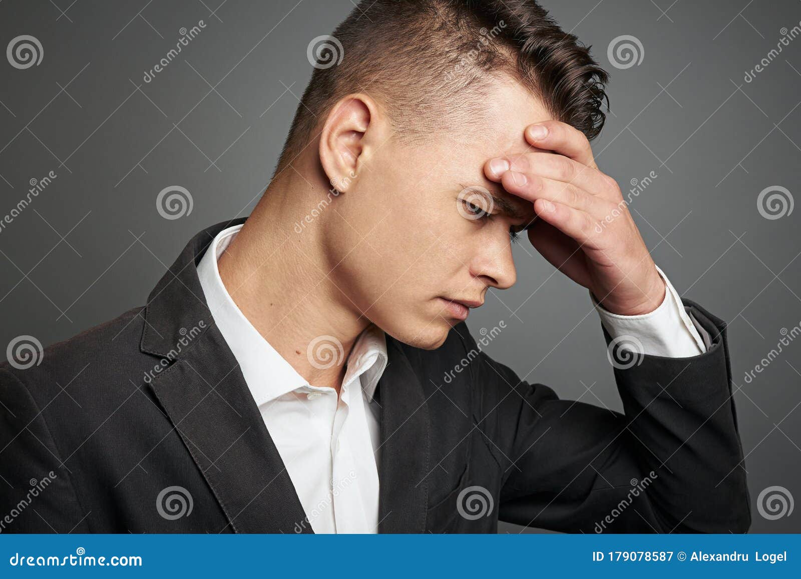 Stressed Businessman with Headache Stock Image - Image of migraine ...
