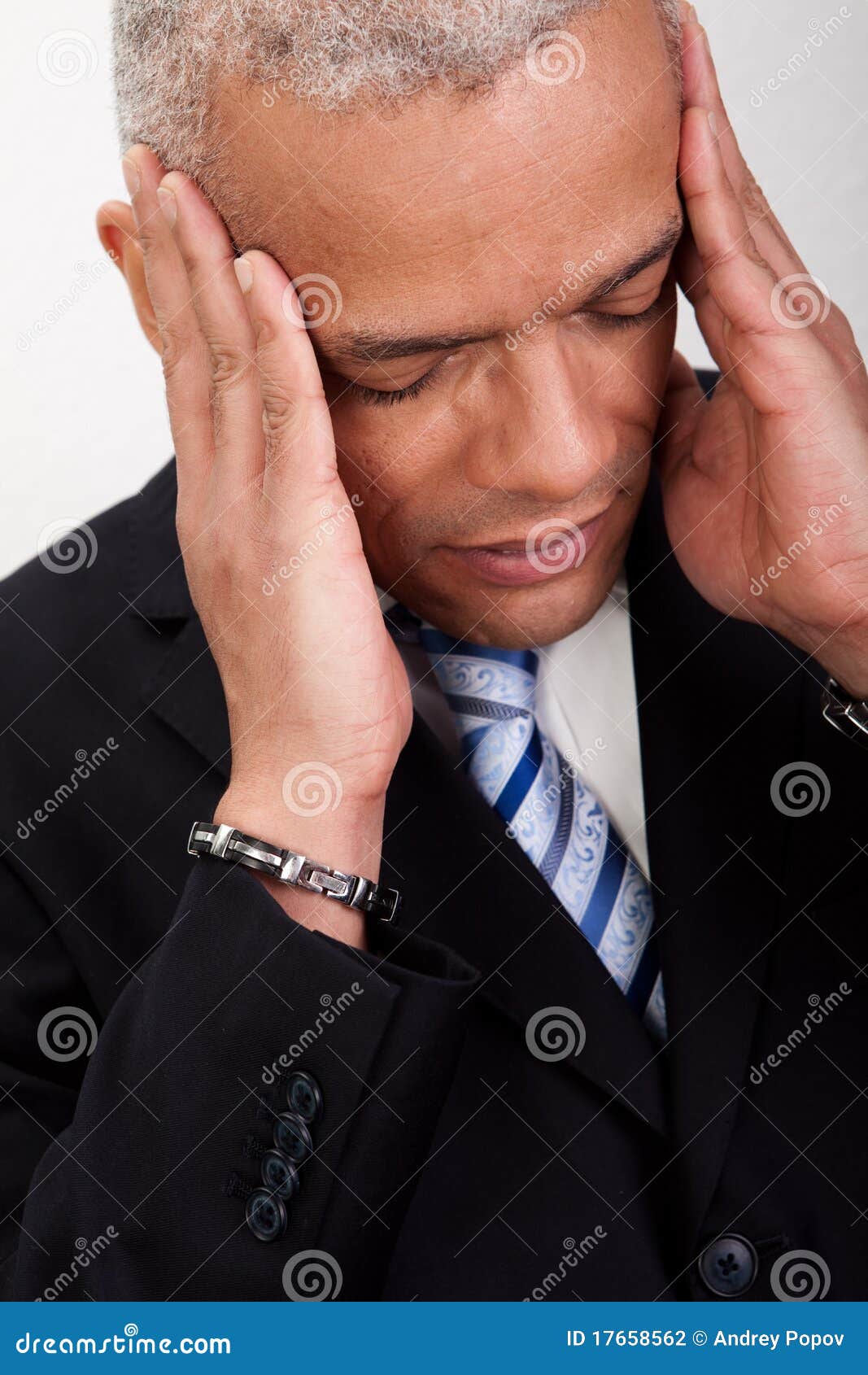 Stressed Businessman Man with Headache Stock Photo - Image of ...