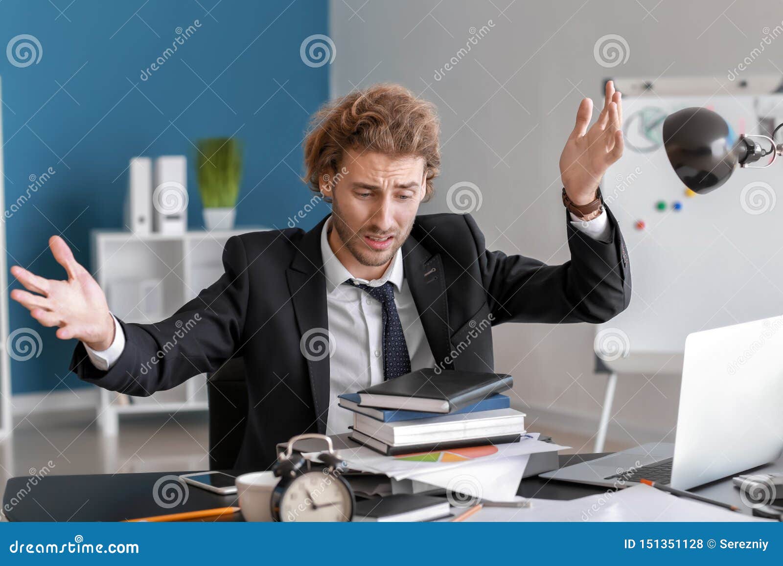 Stressed Businessman Missing Deadlines in Office Stock Photo - Image of ...