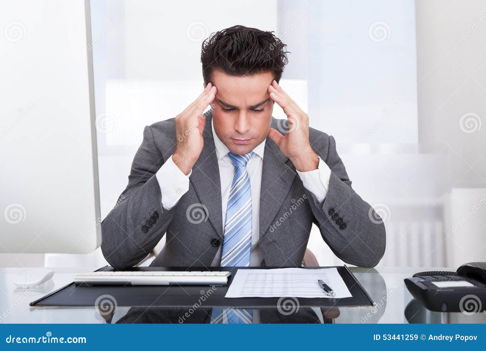 Stressed businessman stock image. Image of boss, portrait - 53441259