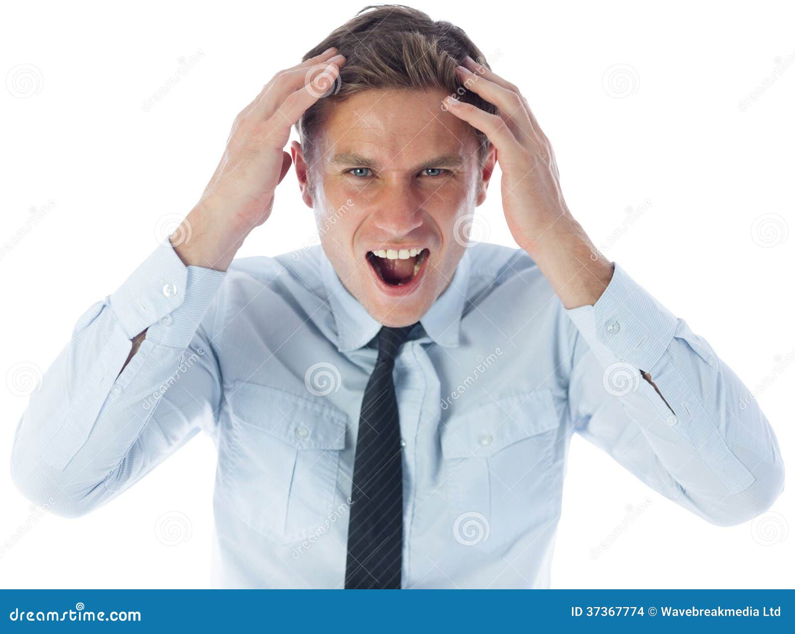 Stressed Businessman Shouting Stock Photo - Image of angle, attractive ...