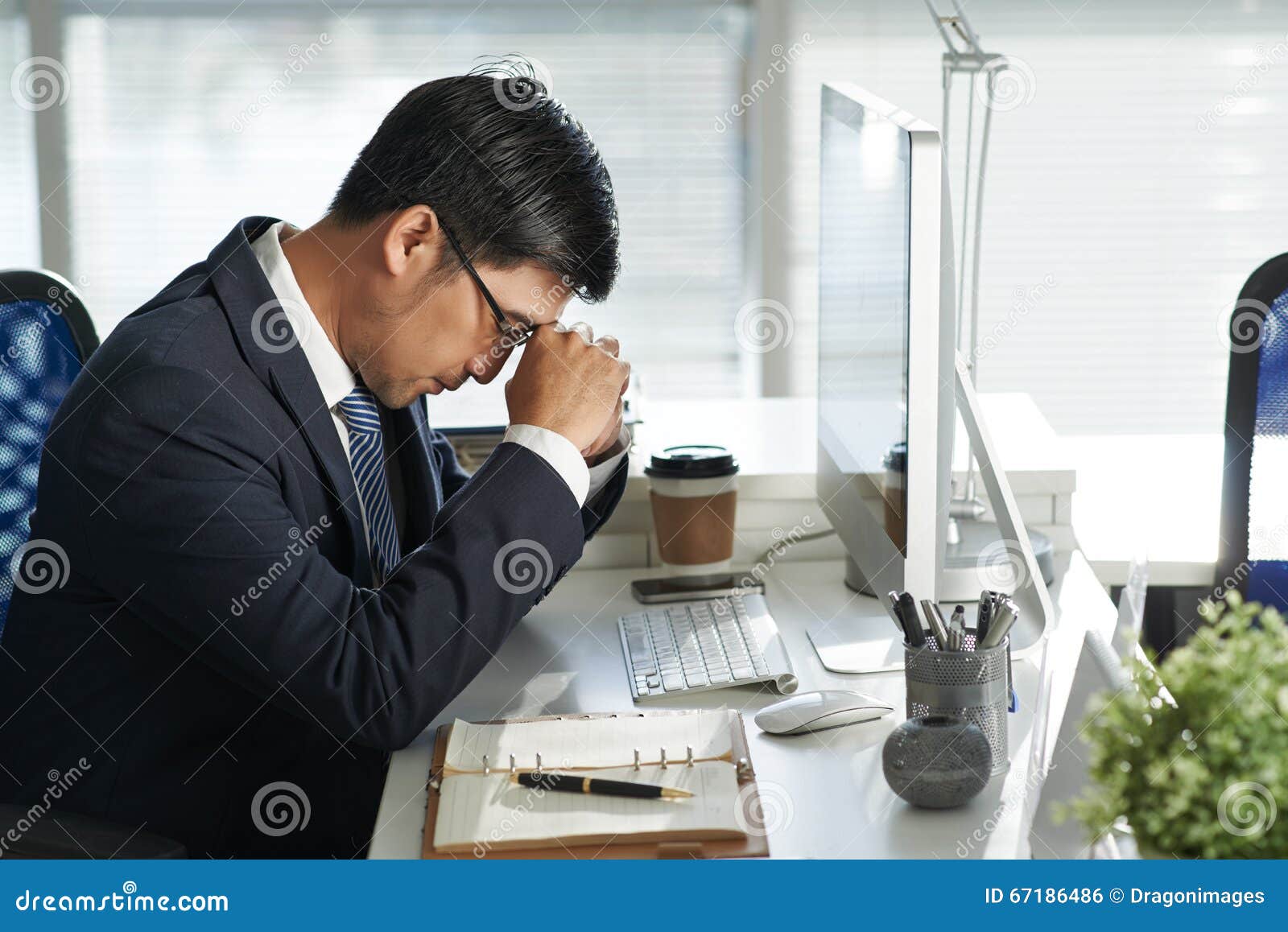 Stressed businessman stock photo. Image of sideview, corporate - 67186486