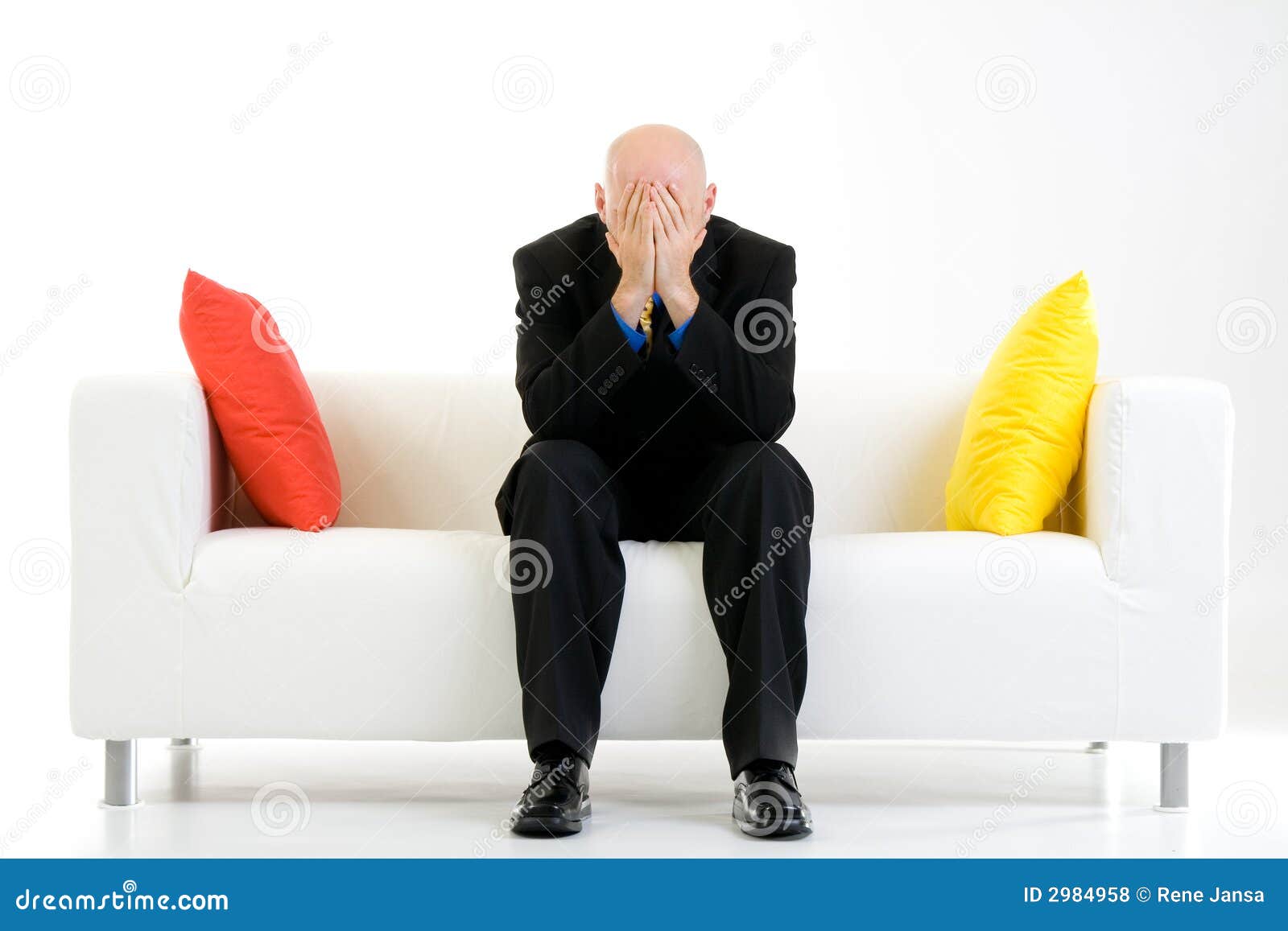 Stressed Businessman in Suit Stock Photo - Image of business, adult ...