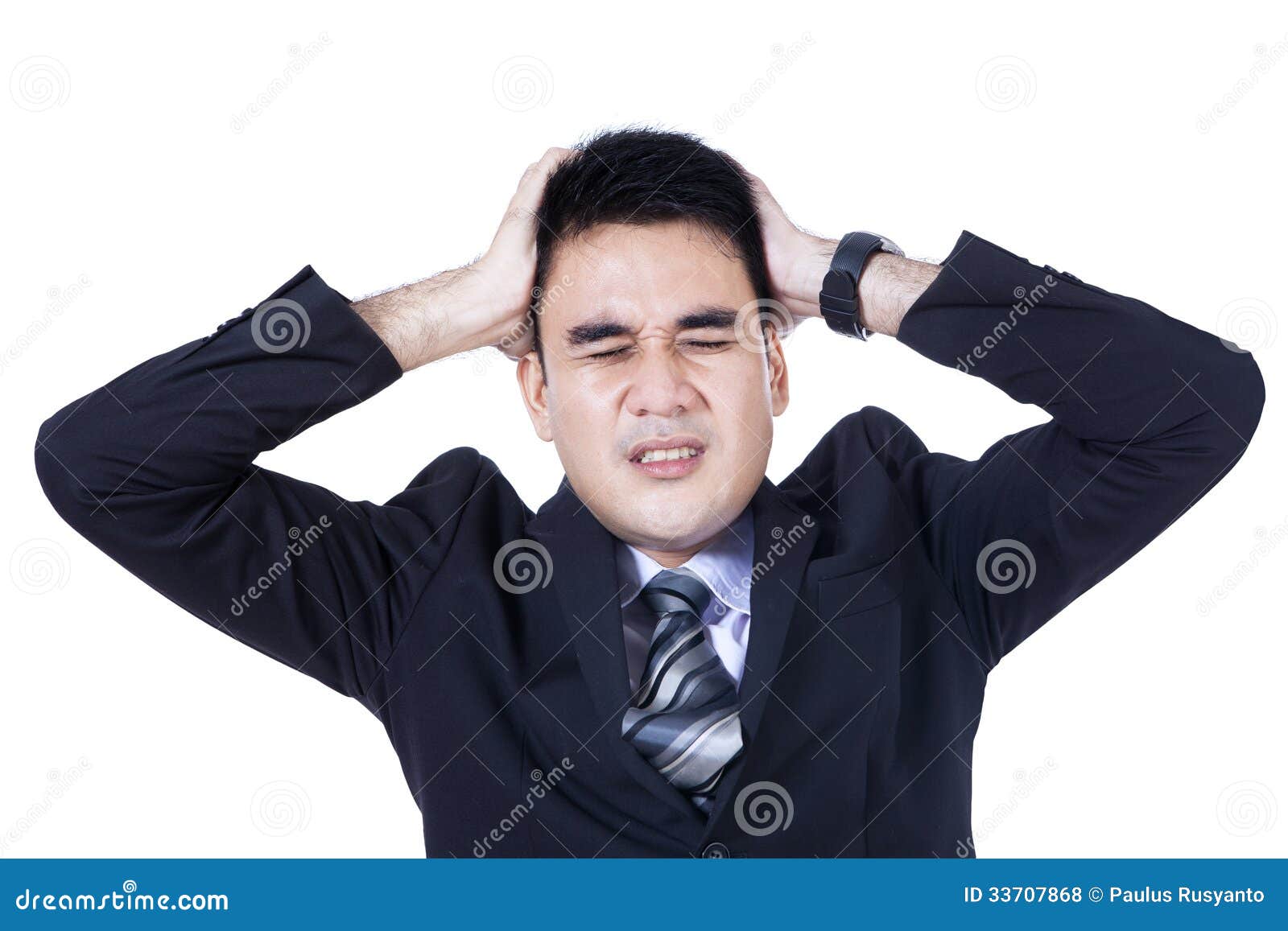 Stressed Businessman in Suit Stock Photo - Image of chinese, concept ...