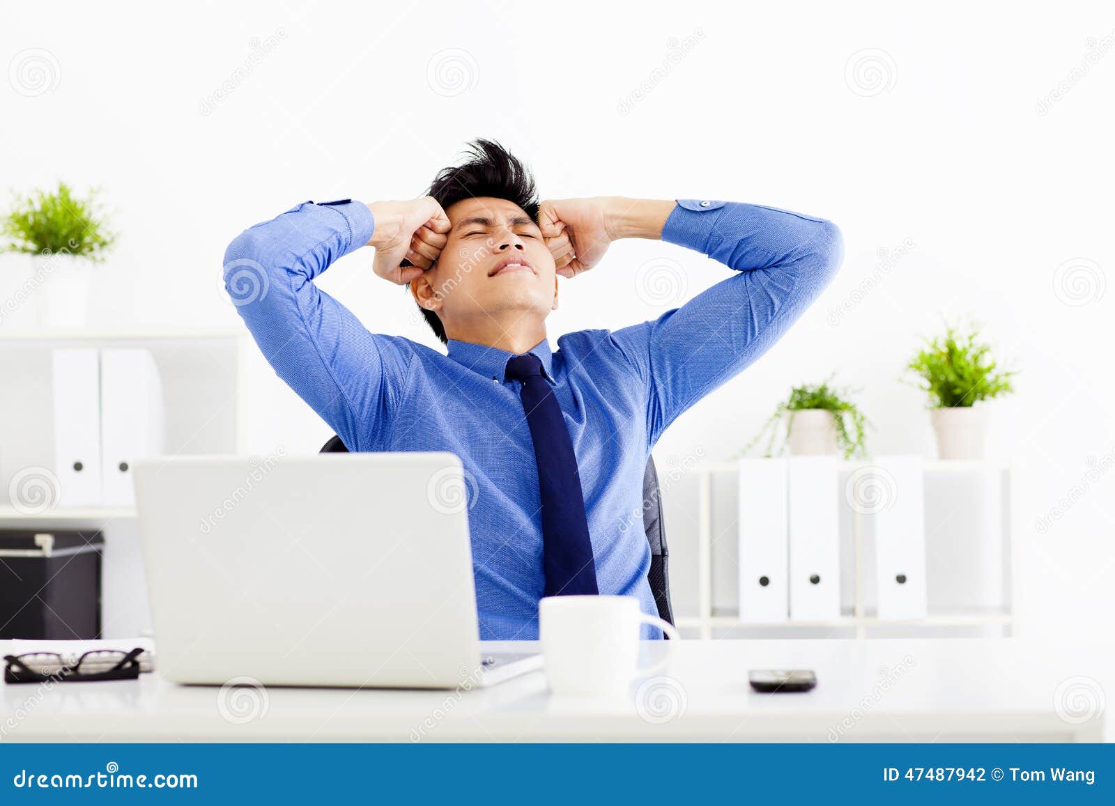 Stressed Businessman Working in the Office Stock Photo - Image of ...