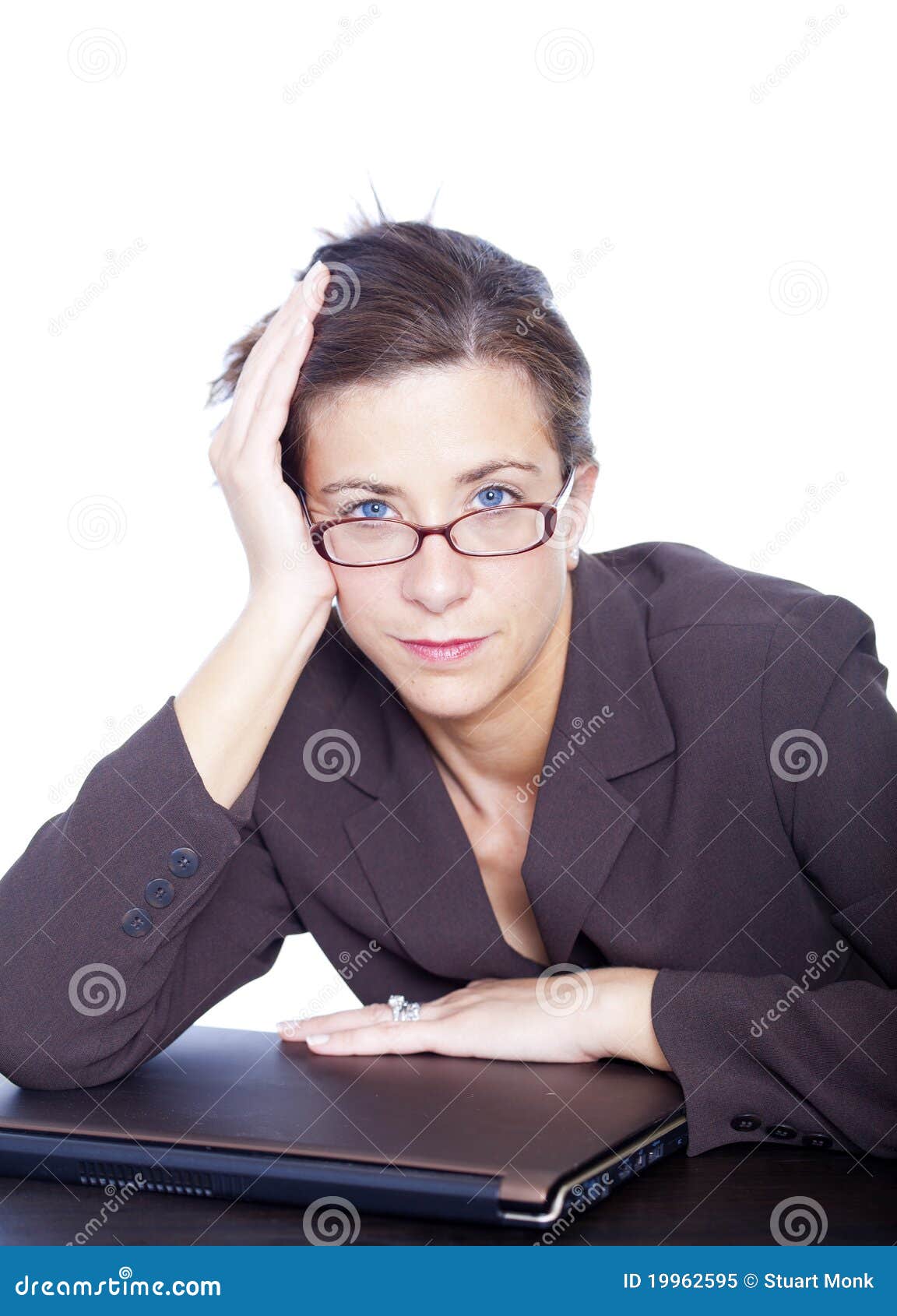 Stressed businesswoman stock image. Image of hair, adult - 19962595