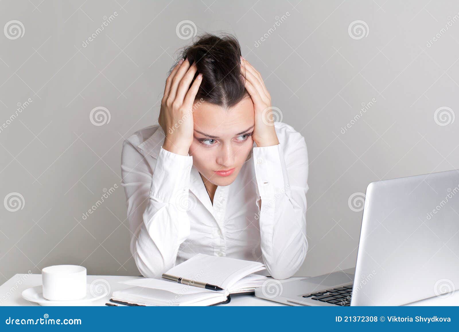 Stressed businesswoman stock photo. Image of female, pain - 21372308