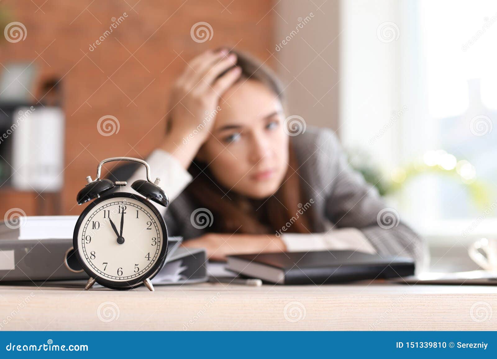 Stressed Businesswoman Missing Deadlines in Office Stock Photo - Image ...
