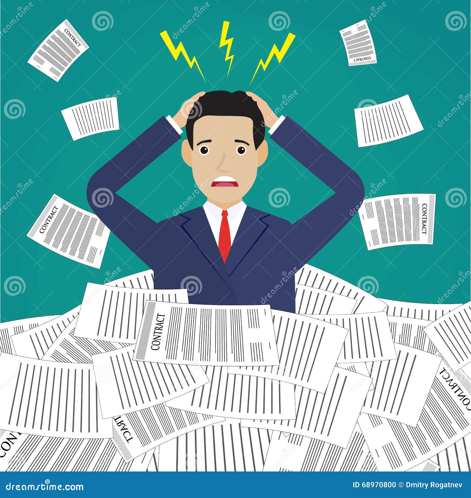 Stressed Cartoon Businessman Vector Illustration | CartoonDealer.com ...