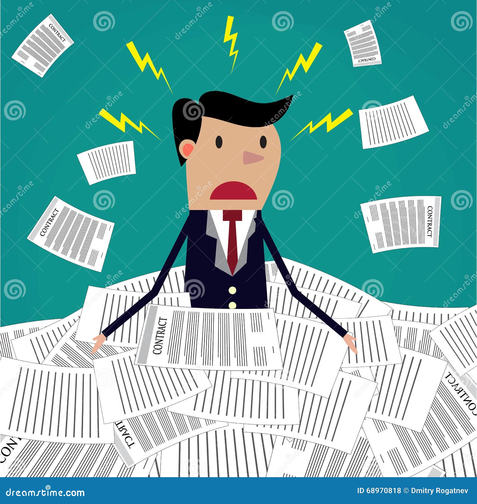 Stressed Cartoon Businessman Vector Illustration | CartoonDealer.com ...