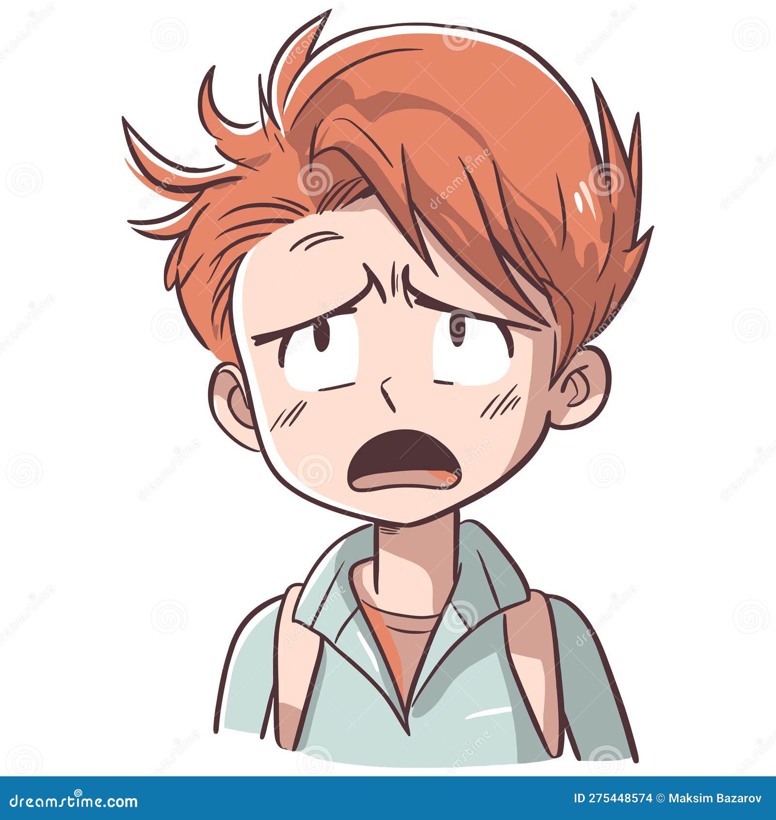 Stressed Cartoon Character. Vector Illustration, a Template for ...