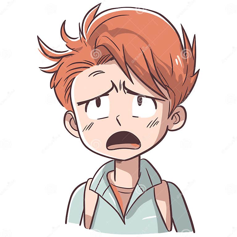 Stressed Cartoon Character. Vector Illustration, a Template for ...