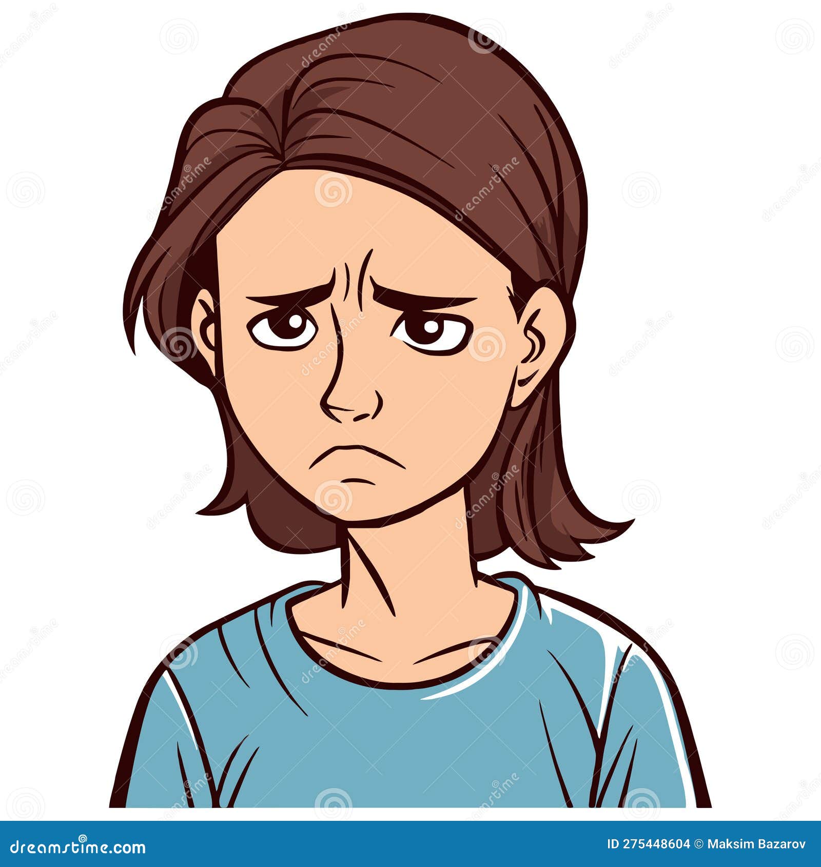 Stressed Cartoon Character. Vector Illustration, a Template for ...