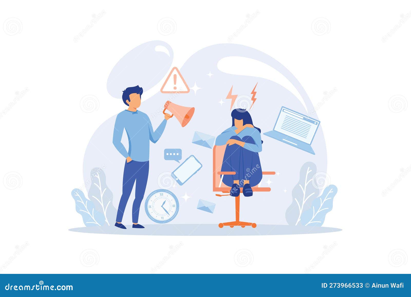 Stressed Characters Workload, Deadline. Stock Vector - Illustration of ...