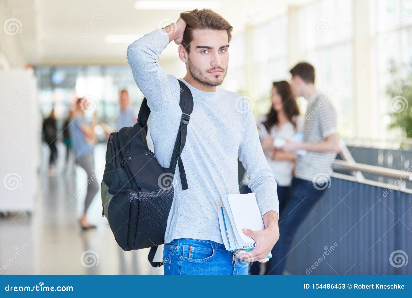 Stressed Cool Student in University Stock Image - Image of education ...