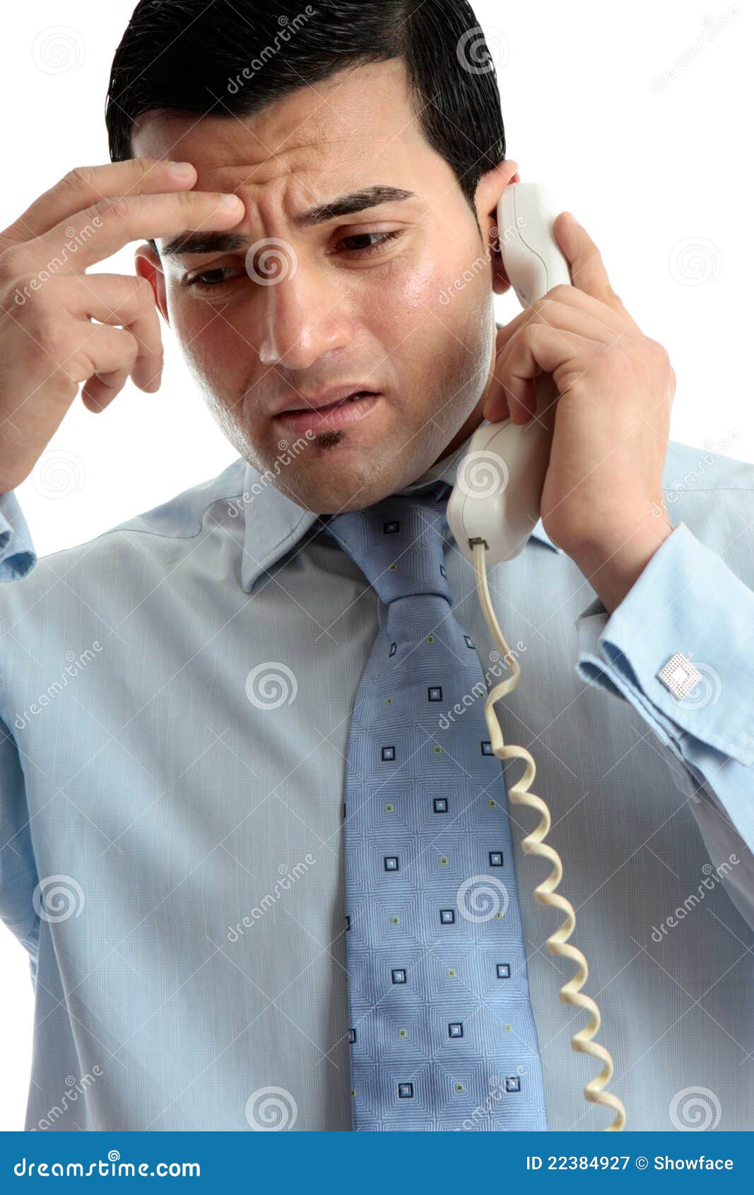 Stressed Depressed Man Businessman on Phone Stock Image - Image of ...