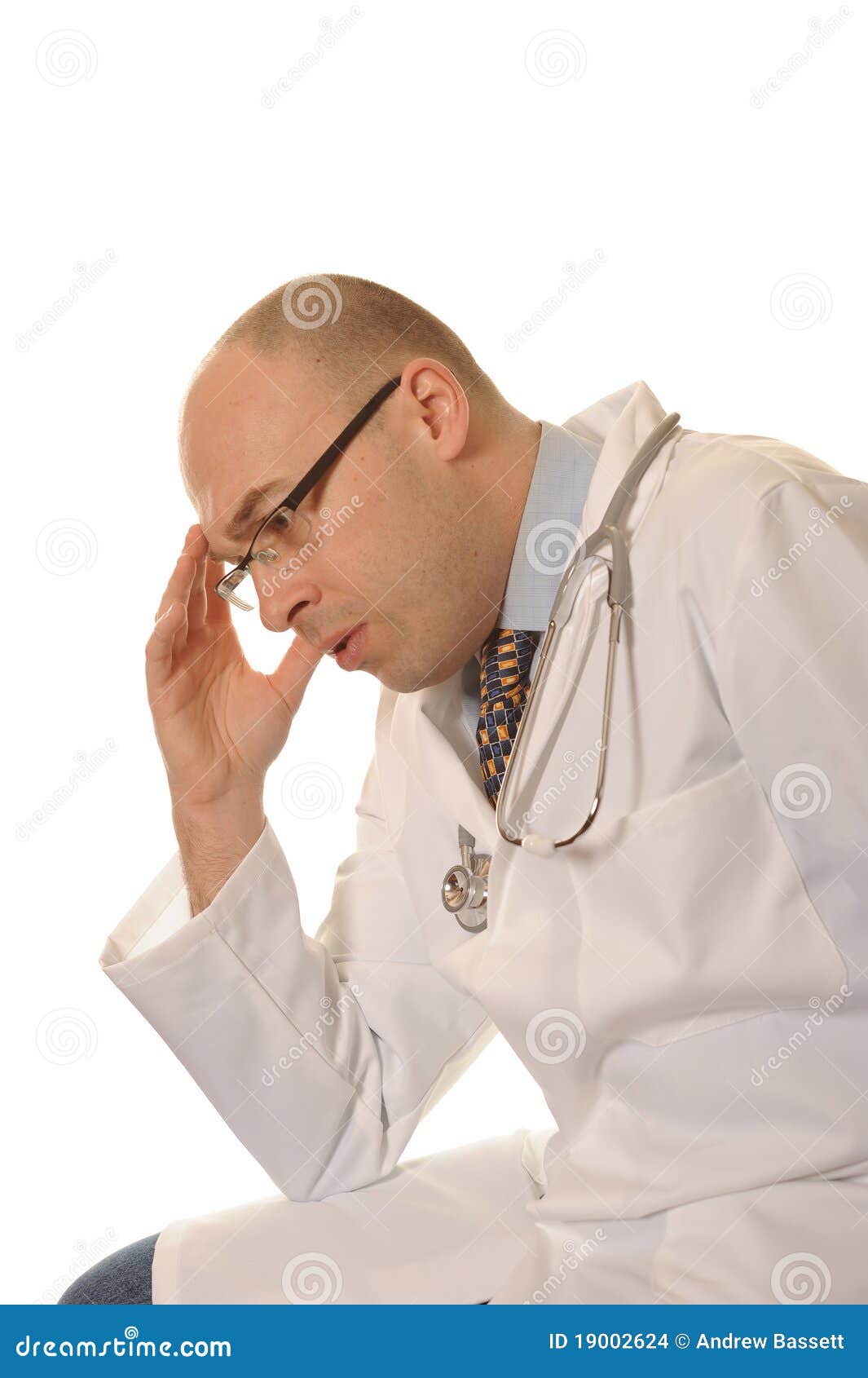 Stressed Doctor stock photo. Image of medic, stress, worried - 19002624