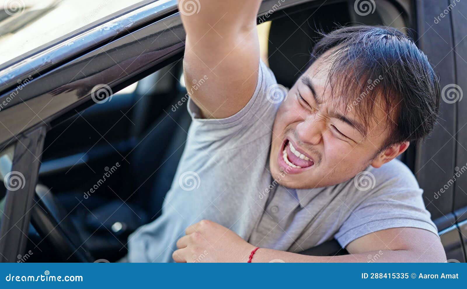 Stressed Driving Car Screaming at Street Stock Video - Video of road ...