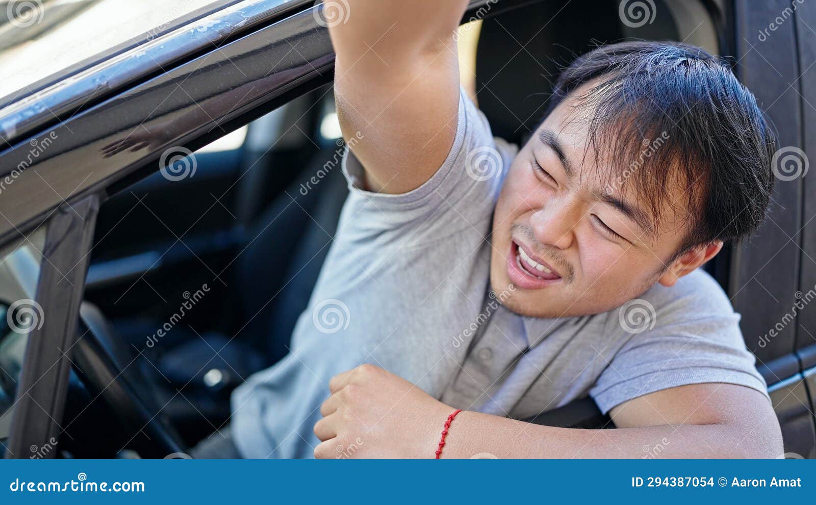 Stressed Driving Car Screaming at Street Stock Photo - Image of ...