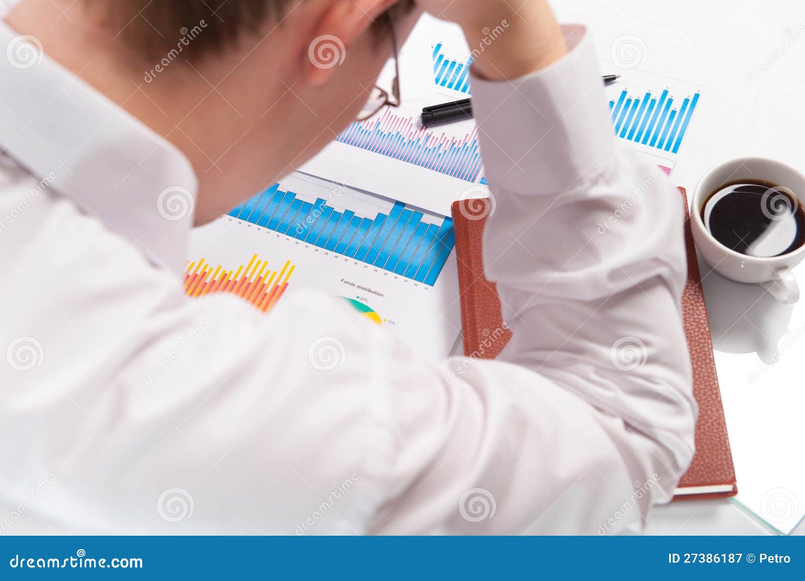 Stressed Executive at Workplace Holding His Head Stock Image - Image of ...