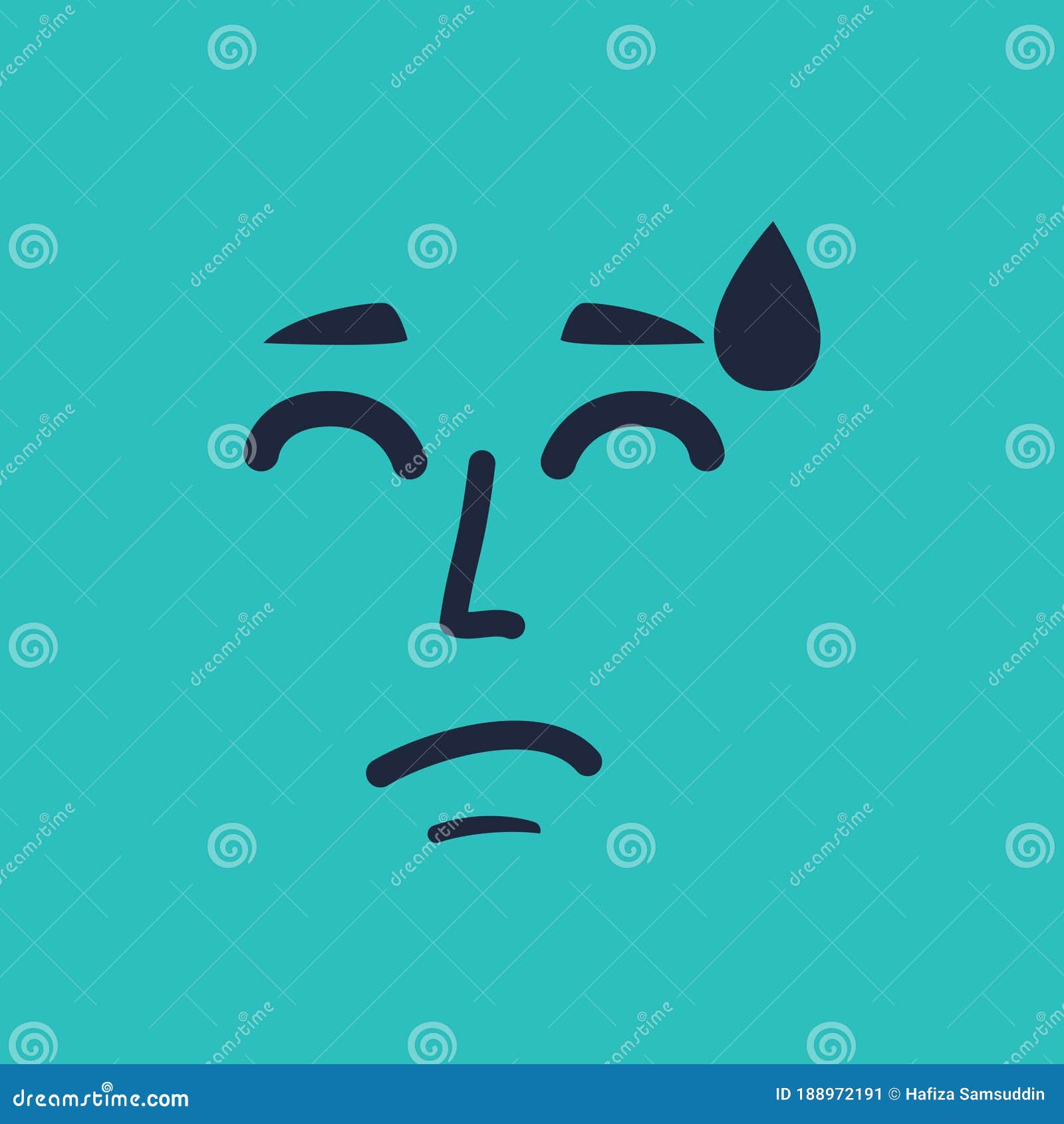 Stressed Face Emoticon. Vector Illustration Decorative Design Stock ...