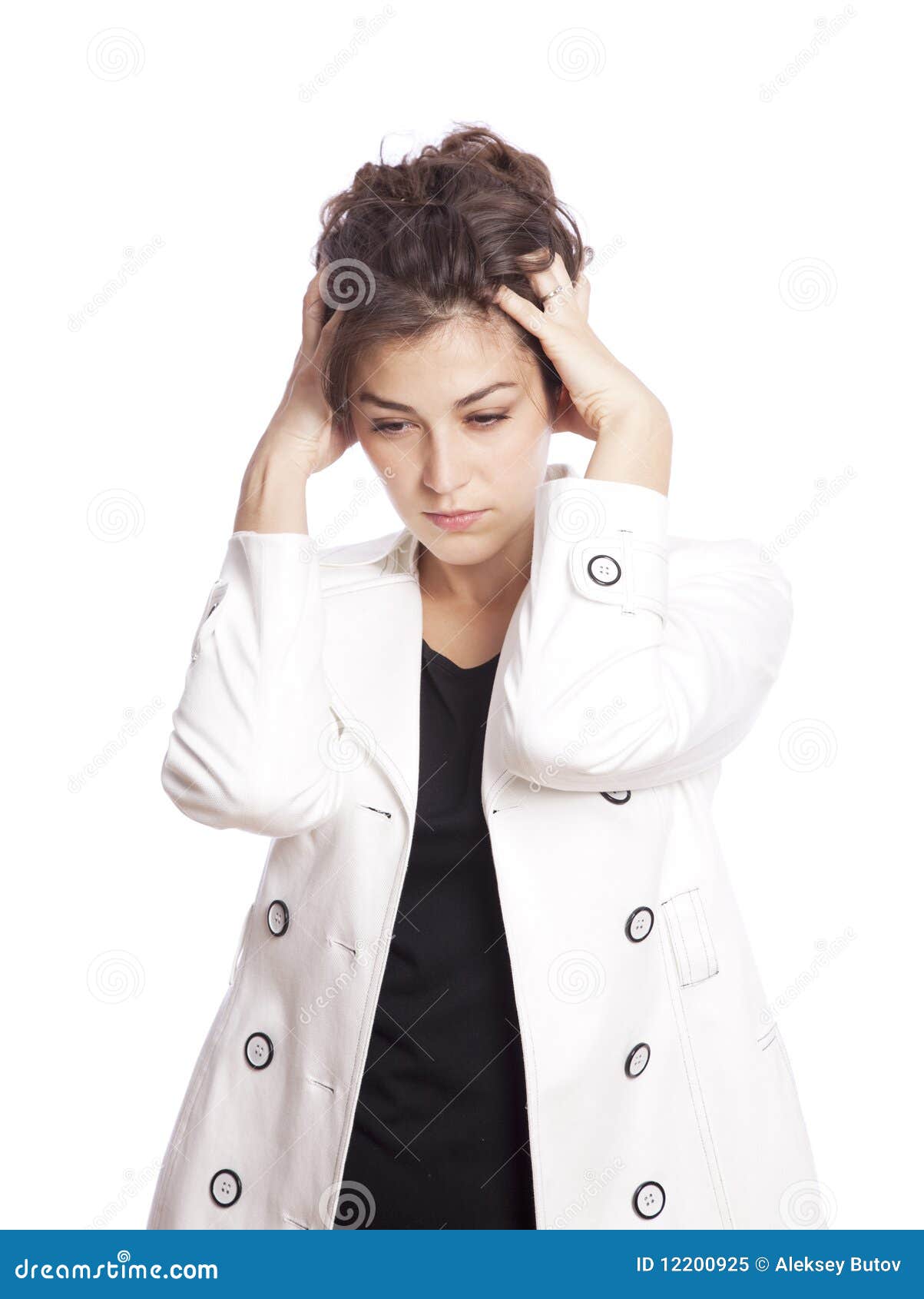 Stressed female stock image. Image of isolated, caucasian - 12200925